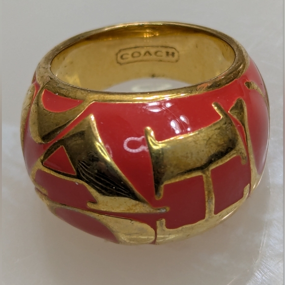 Coach | Jewelry | Coach Enamel Dome Ring Euc | Poshmark